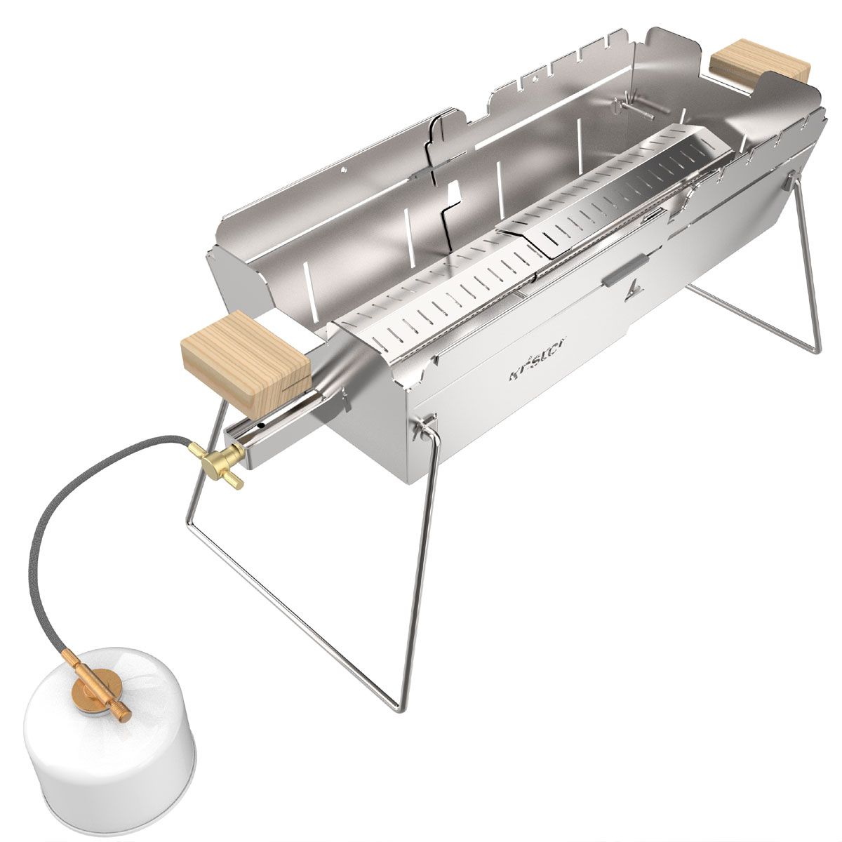 Knister Gasgrill Hero – tragbarer Dual Fuel Edelstahl-Grill | 9176